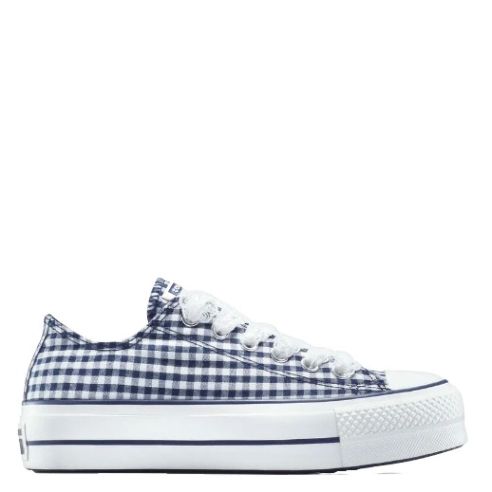 Converse Women s Chuck Taylor All Star Lift Platform Gingham in Obsidian White Vintage White