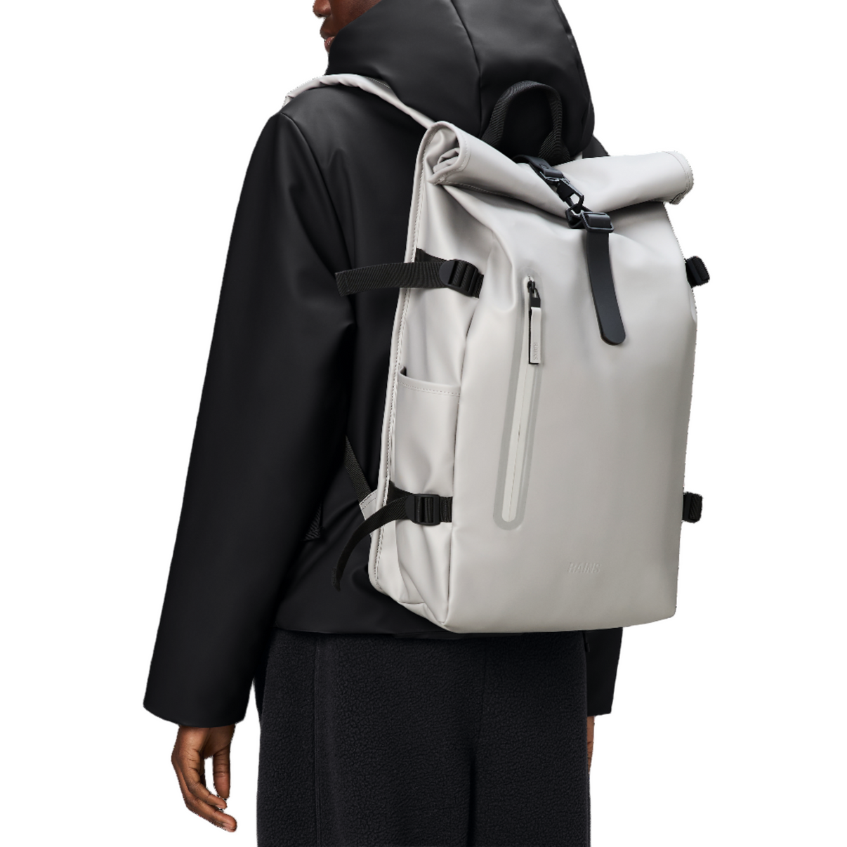 Rains Rolltop Rucksack Large in Nimbus | Getoutsideshoes.com ...